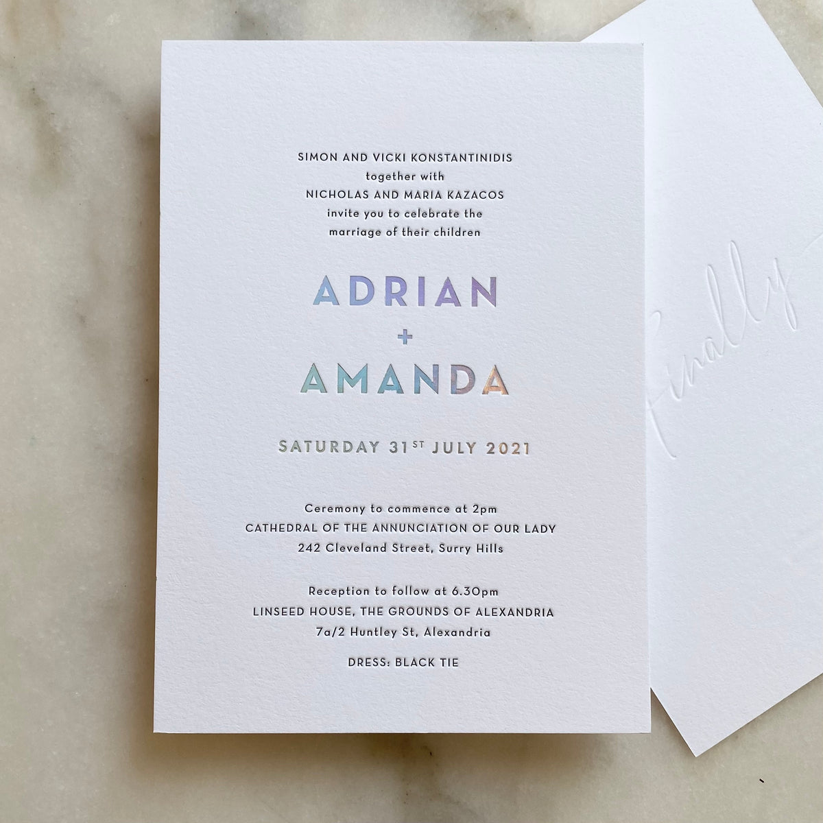 Amanda + Adrian Wedding Invitation – PaperJamStudio